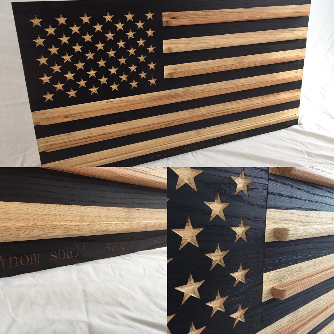 Customized American Flag Coin Rack – Merzke Custom Woodworking